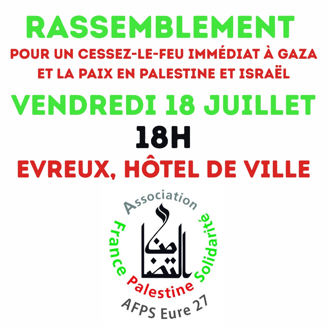 Rassemblement pour un cessez-le-feu immédiat à Gaza - Association ...